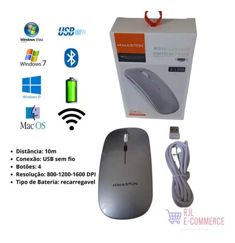 Mouse Sem Fio Recarreg Vel Wireless Led Rgb Ghz H Maston Mercadolivre