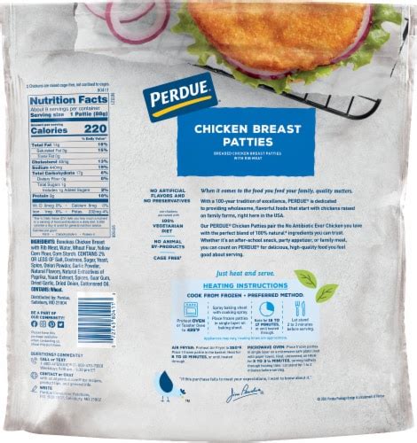 Perdue Frozen Fully Cooked Breaded Chicken Breast Patties 28 8 Oz