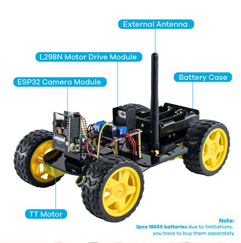 LAFVIN 4WD Smart Robot Car Kit ESP32 CAM Wifi Camera For Arduino