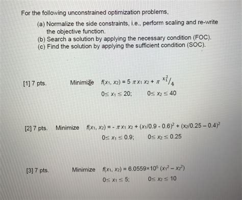 solved for the following unconstrained optimization