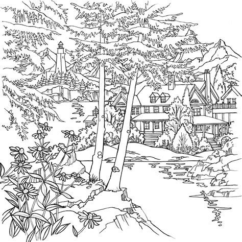 Landschaft Zum Ausmalen Line