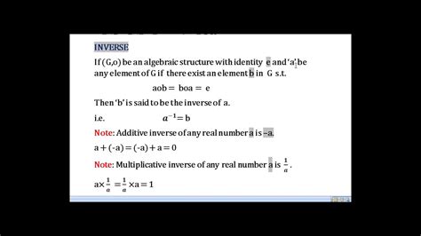 group theory binary operation algebraic structure identity and inverse in hindi youtube
