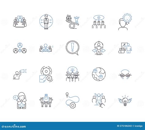 Top Management Outline Icons Collection Leadership Executives
