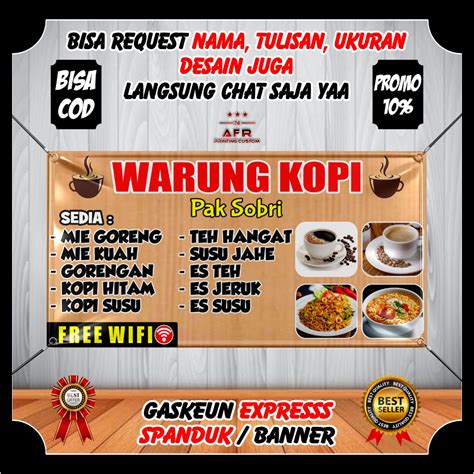 Jual Spanduk Warkop Warung Kopi Banner Warung Kopi Warkop Murah