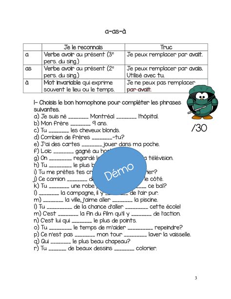 Exercices homophones a à as