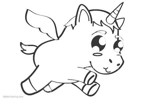 Cute Chibi Anime Unicorn Coloring Page