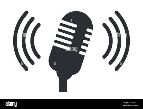 Icono de ilustración vectorial del logotipo del micrófono o del audio