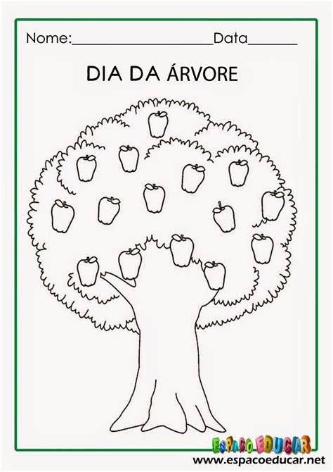 Dia da árvore desenhos para colorir pintar imprimir ESPAÇO EDUCAR
