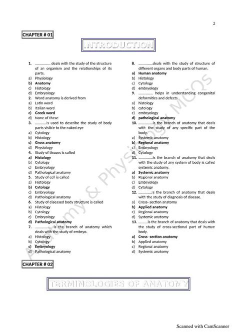 SOLUTION Mcqs Anatomy Part I Studypool