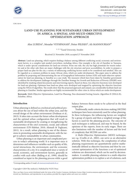 pdf land use planning for sustainable urban development in africa a spatial and multi