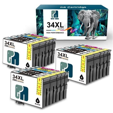 OK INK 15 CARTOUCHE IMPRIMANTE 34XL Cartouches Dencre Compatibles