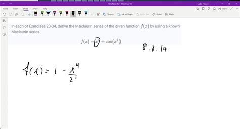 solved in each of exercises 23 34 derive the maclaurin series of the given function f x by