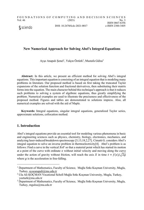 pdf new numerical approach for solving abel s integral equations