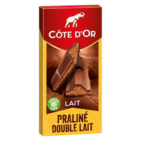 COTE D OR Tablette de chocolat au lait fourré praliné et double lait 1