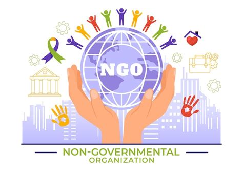 Ilustração do vetor de ong ou organização não governamental para