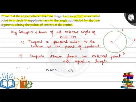 Prove That The Angle Between The Two Tangents Drawn From An External