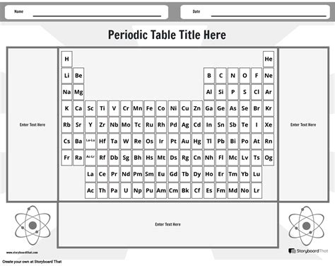 Blank Periodic Table Of Elements Printable