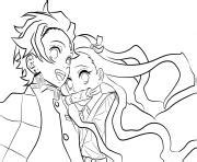 Coloriage Beautiful Nezuko From The Anime Blade Demon Slayer Dessin