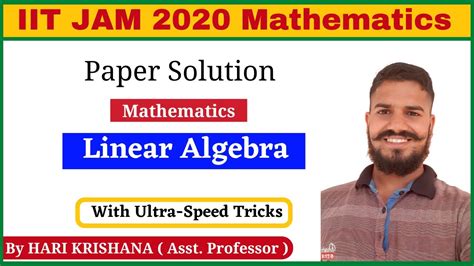 iit jam mathematics 2020 paper solution linear algebra iit jam pyq solution mathematics