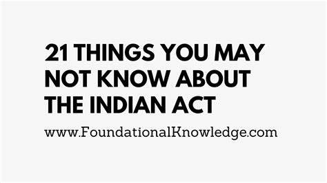 21 Things You May Not Know About The Indian Act Pt 2 YouTube