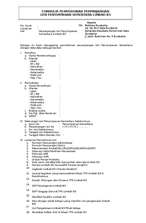 Detail Contoh Surat Izin Tps Limbah B3 Koleksi Nomer 12