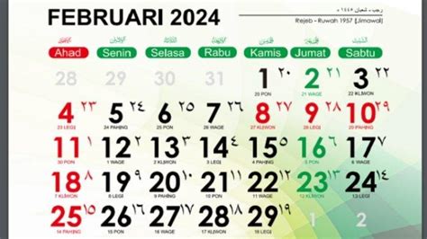 Kalender 2024 Cek Daftar Tanggal Merah Di Bulan Februari Ada Isra
