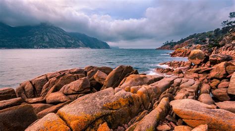 View To The Freycinet Peninsula Hazards From Wineglass Bay Tasmania