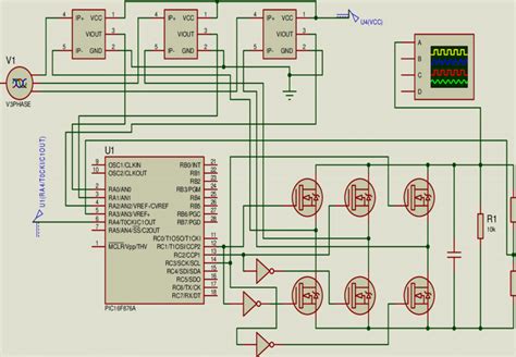 Simulation Under Isis Proteus Of A Three Phase Rectifier With A Pwm