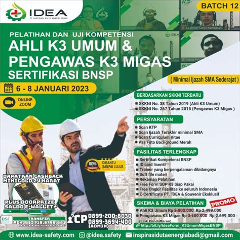 Pengawas K3 MIGAS Sertifikasi BNSP PT Inspirasi Duta Energi Abadi