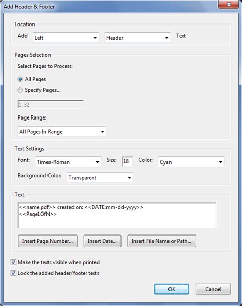 custom made adobe scripts acrobat reader advanced add header footer text