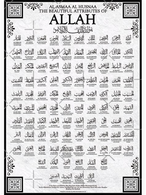 99 Names Of Allah Al Asma Ul Husna Canvas Print For Sale By