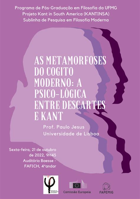 Palestra As Metamorfoses Do Cogito Moderno Filosofia Ufmg