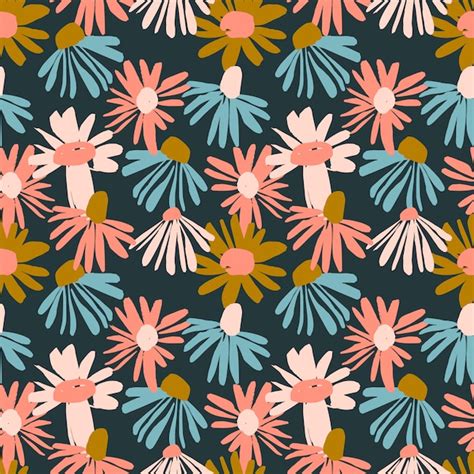 Premium Vector Floral Abstract Seamless Pattern
