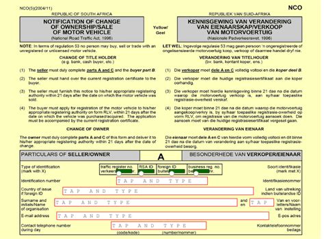 The Yellow Notification Of Change Of Ownership Form Explained Car