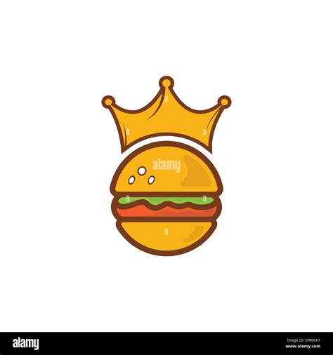 Burger King Vector Logo Design Burger With Crown Icon Logo Concept