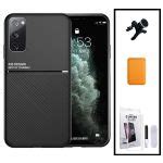 Capa Kit Magnetic Lux Magentic Wallet Laranja Película Vidro Nano