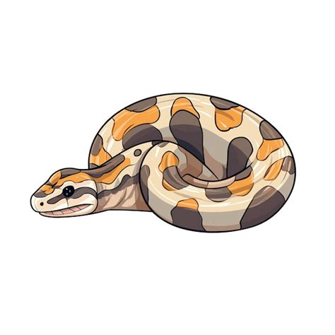 Premium Vector Hand Drawn Flat Color Ball Python Snake Illustration