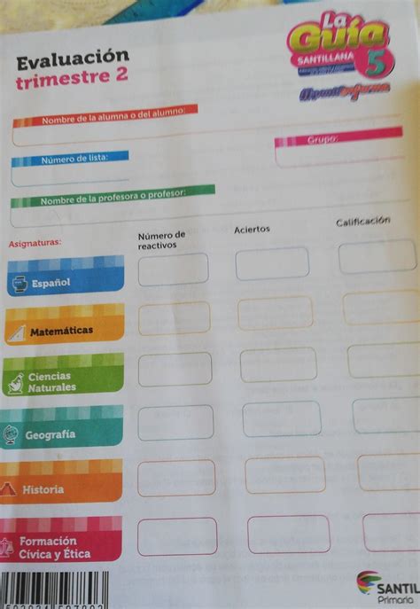 respuestas de la hoja de respuesta de la del examen de la guía