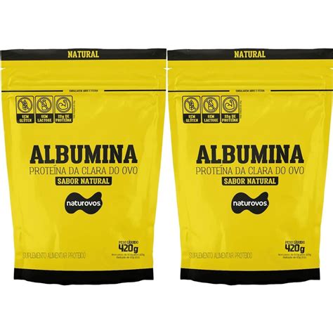 Kit 2X Albumina 420g Refil Natural Naturovos OtimaNutri