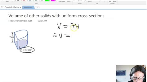 volume of other solids with uniform cross sections youtube