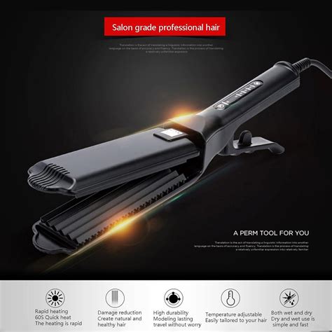 Hair Crimper Ceramic Crimping Iron Hair Waver With 4 Temperature Levels
