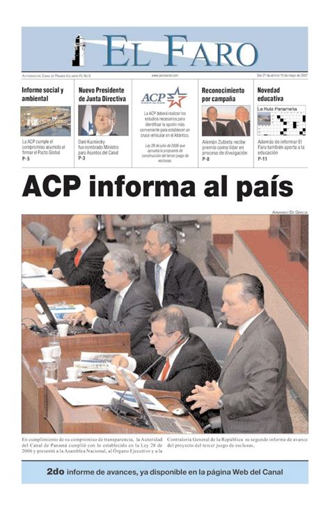 Pdf P P Acp Informa Al Pa S Canal De Panam Autoridad Del