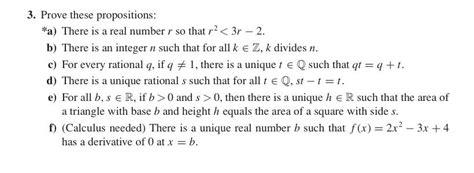 solved 3 prove these propositions a there is a real
