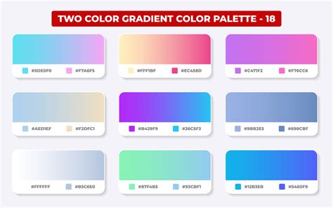 paleta de cores gradiente códigos de cores em rgb ou hex catálogo