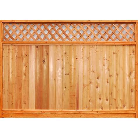 6 Ft X 8 Ft Premium Cedar Lattice Top Fence Panel With Stained SPF