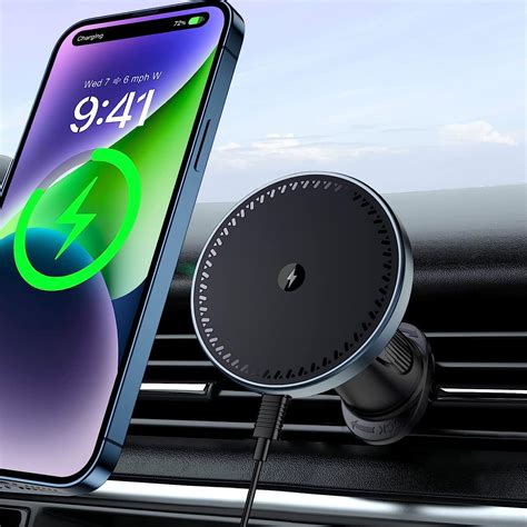 Beeasy Cargador Inalámbrico Magnético para Coche 15W Compatible con