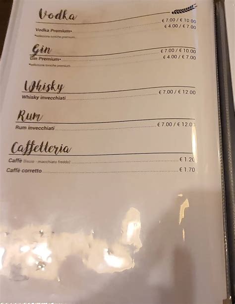 Menu Da La Tana Live Pub Udine