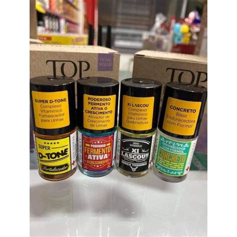 Kit De Bases Para Tratamento De Unhas 4 Bases Endurecedor Fermento