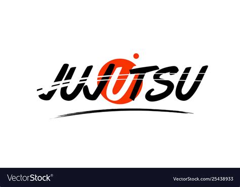 Jujutsu Word Text Logo Icon With Red Circle Design