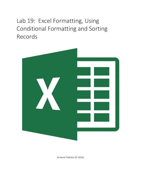 pdf lab 19 excel formatting using conditional formatting and · do that in microsoft